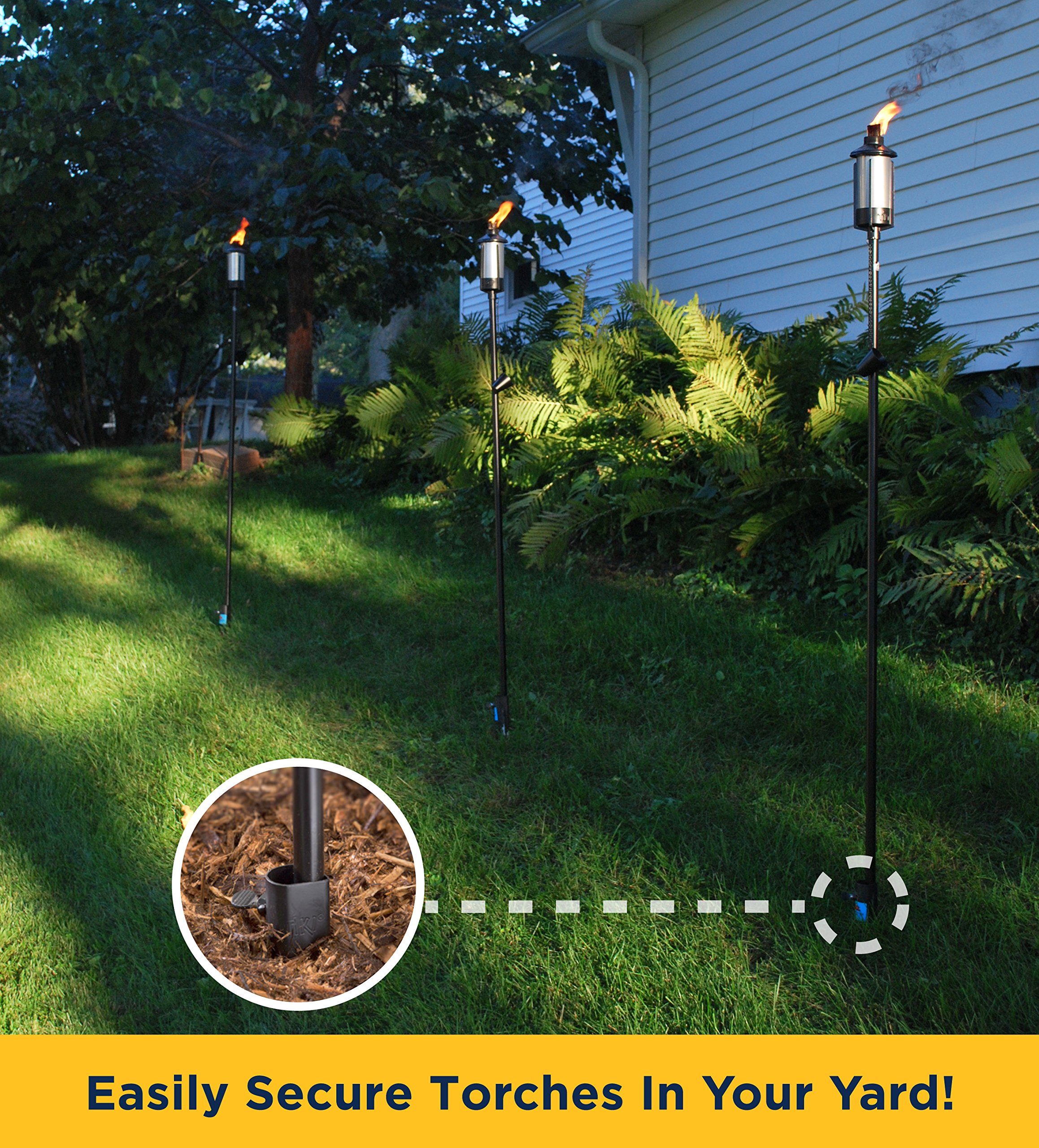 TIKI® Brand 4-Pack 10.75 Inch Accessory Metal Torch Stake Black, 1317144