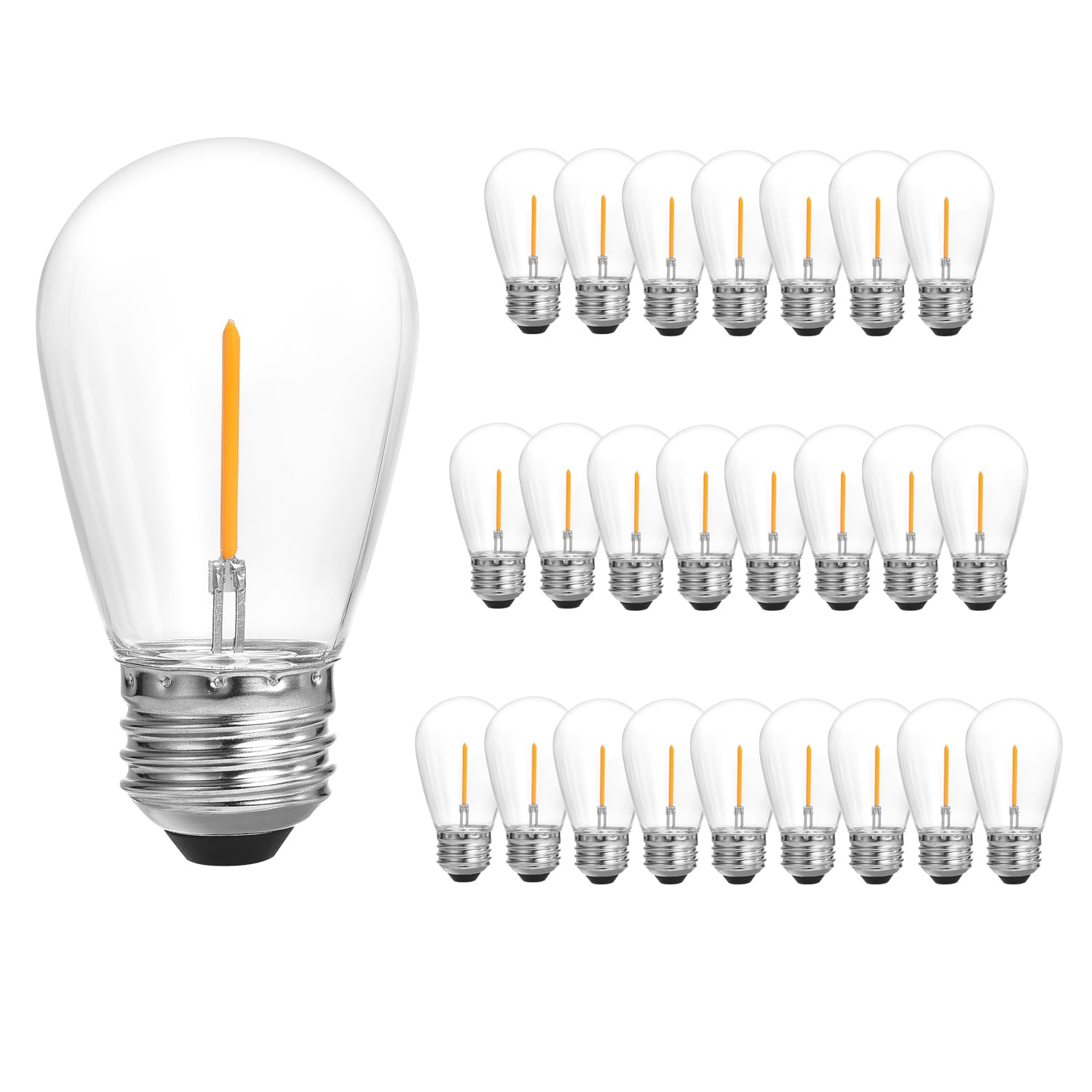 SUNTHIN 11 Watt S14 Clear Incandescent Light Bulb for Outdoor String Lights Replacement, Patio Lights Replacement with 2700K Vintage Edison Style (5 pack)