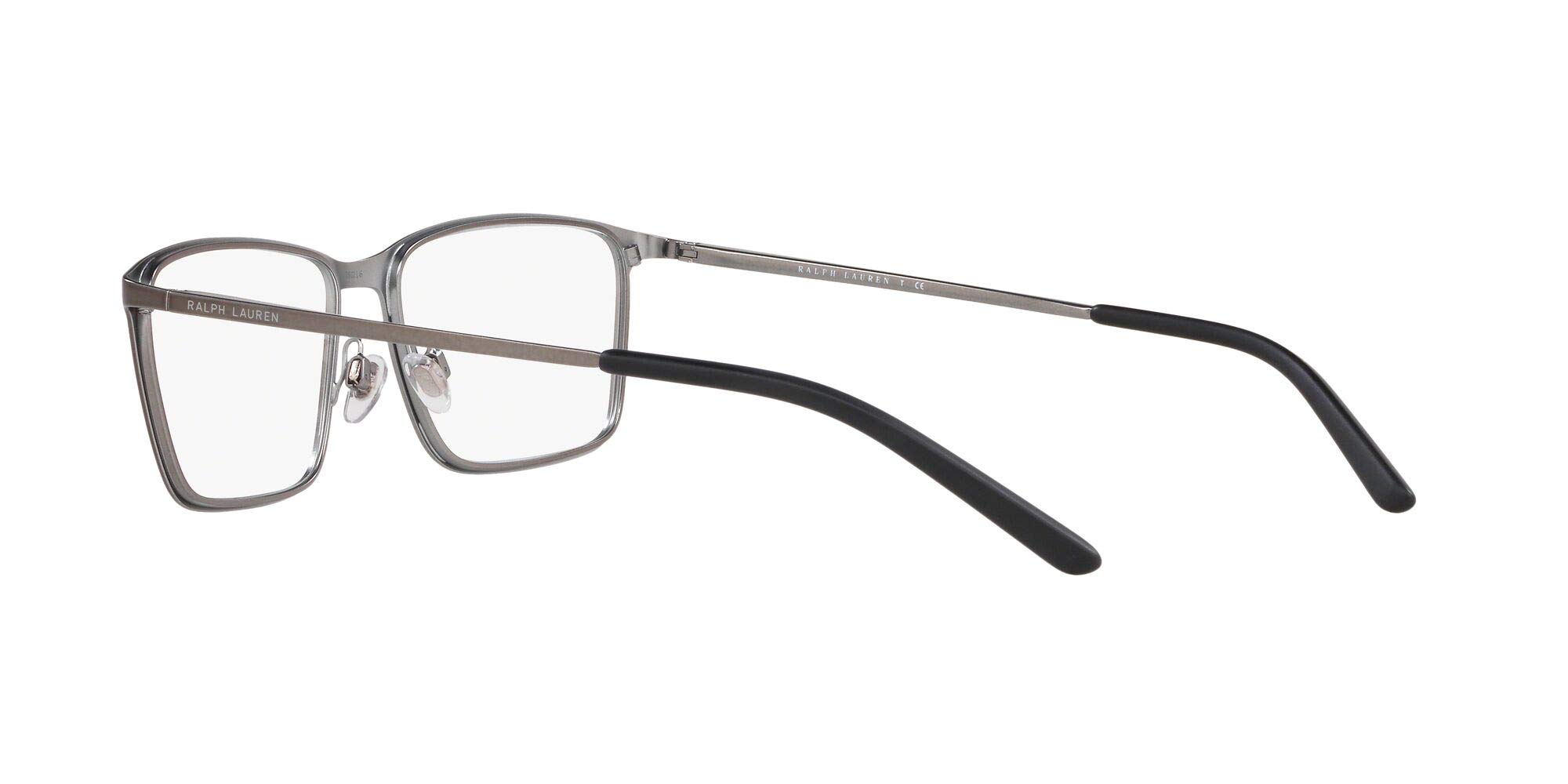 Ralph by Ralph Lauren Men's RL5103 Metal Rectangular Prescription Eyeglass Frames, Black/Demo Lens, 56 mm