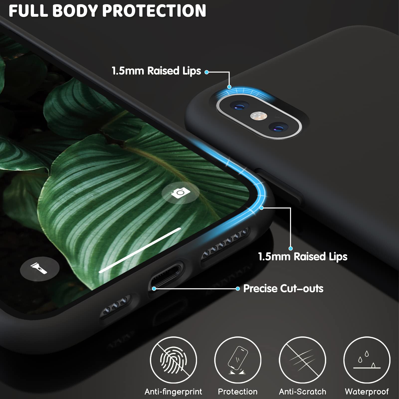 OuXul Case for iPhone X/iPhone Xs 5.8 inch Liquid Silicone Gel Rubber Phone Case, Full Body Slim Soft Microfiber Lining Cushion Shockproof Protective Case(Lavender Gray)