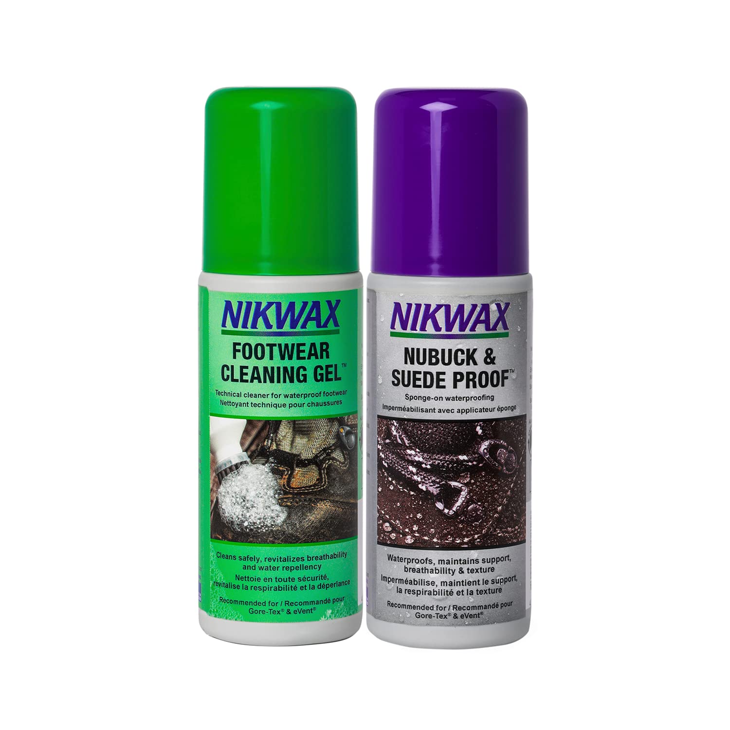 Nikwax Nubuck & Suede Footwear Clean/Waterproof DUO-Pack, Sponge-On, 8.4 oz. / 250ml