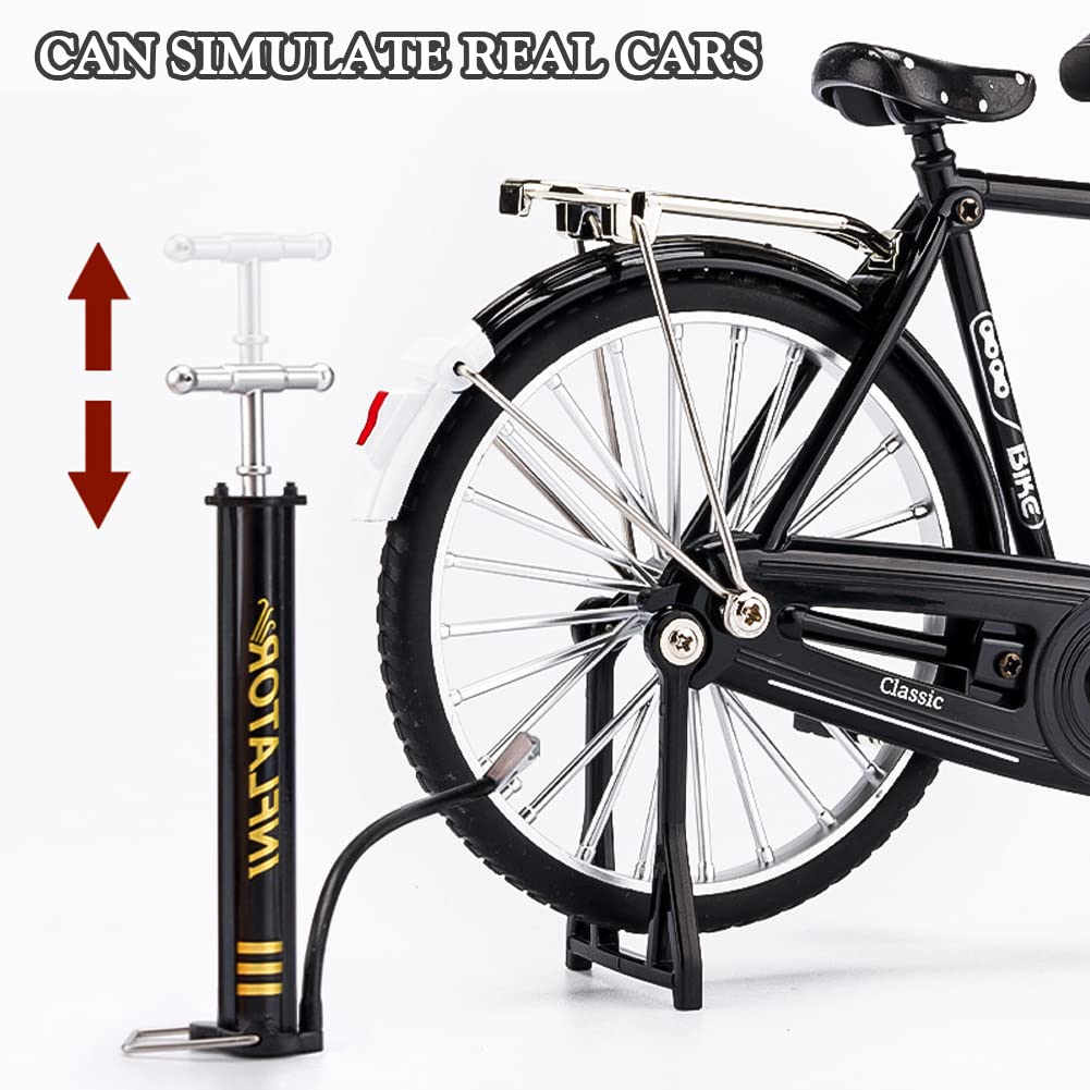 VALINK DIY Bicycled Model kit, Bike Model DIY, Mini Retro Style, Retro Classic Metal Art Bike Model Black