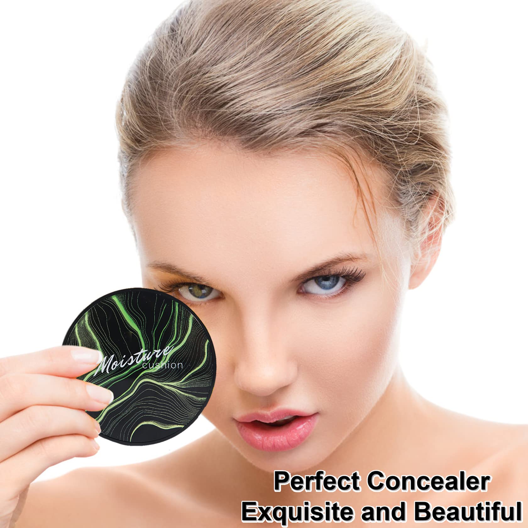 QIUFSSE Mushroom Head Air Cushion CC Cream Foundation, Mushroom Head Foundation BB Cream Makeup Foundation Concealer Brighten Long-lasting Oil Control and Moisturizing-Natural