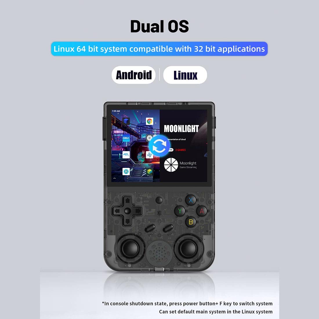 ZUSTER RG353V Handheld Game Console 16G+256G 34,000 Games 3.5 Inch IPS Screen Open Source Arkos Linux System Home Game Arcade Retro Game Machine for Kids Adult