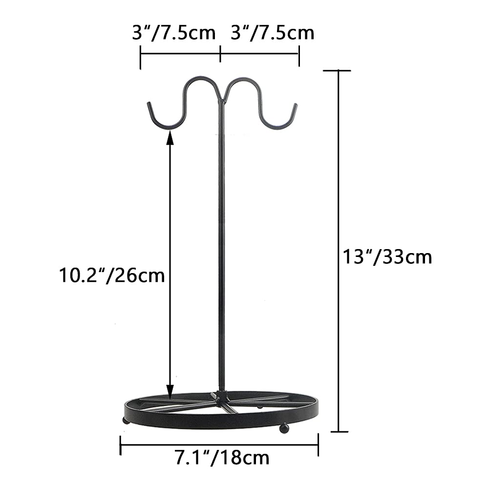 YY YEARCHY Banana Holder Hanger Stand Hook Keeper for Kitchen Countertop Produce Saver Banana Holder Kitchen Decro Fruit Tree Hanging Fresh Food Storage (Black, Double Hook)
