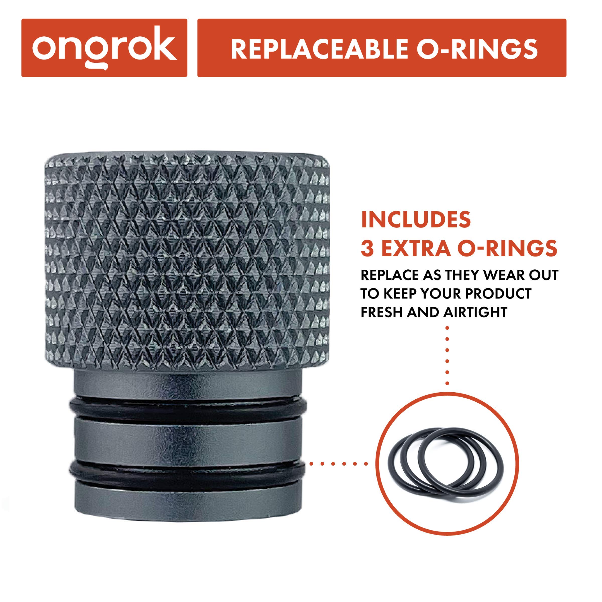 ONGROK Premium Storage Tube | Airtight Aircraft Grade Aluminum Metal, Pocket-Sized Opaque Holder (Silver)