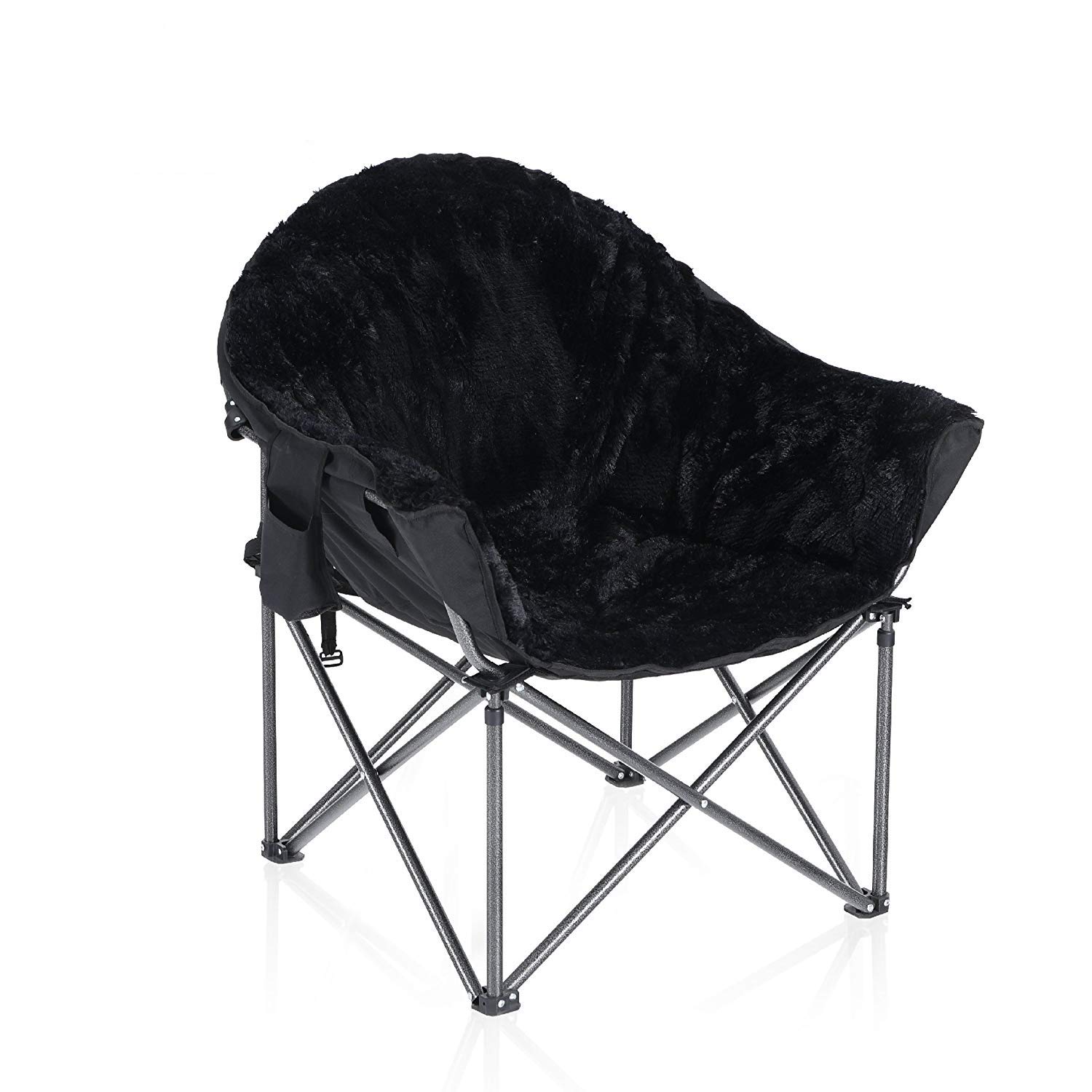Oversized Portable Folding Comfy Saucer Plush Moon Dorm Chairs for Camping, Outdoor, Bedroom with Carry Bag Support 350lbs