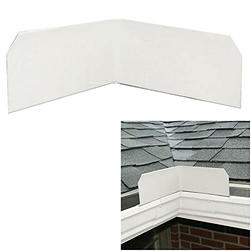 OBIOZZ 3 or 6-Pack Aluminum Roof Valley Splash Shield Gutter Guard in White DLHUS917 (Size : 6-Pack)