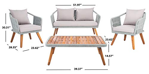 Safavieh Outdoor Collection Raldin Grey Rope 4-Piece Patio Set