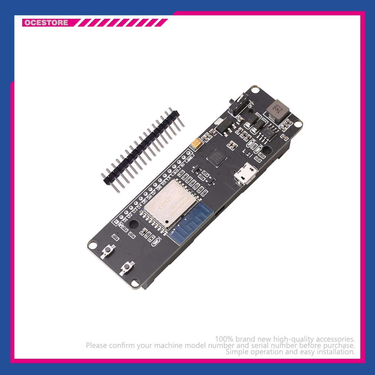 OCESTORE Mini D1 Module Wemos D1 ESP8266 with Battery Slot ESP WROOM 02 Motherboard Compatible with Node-MCU