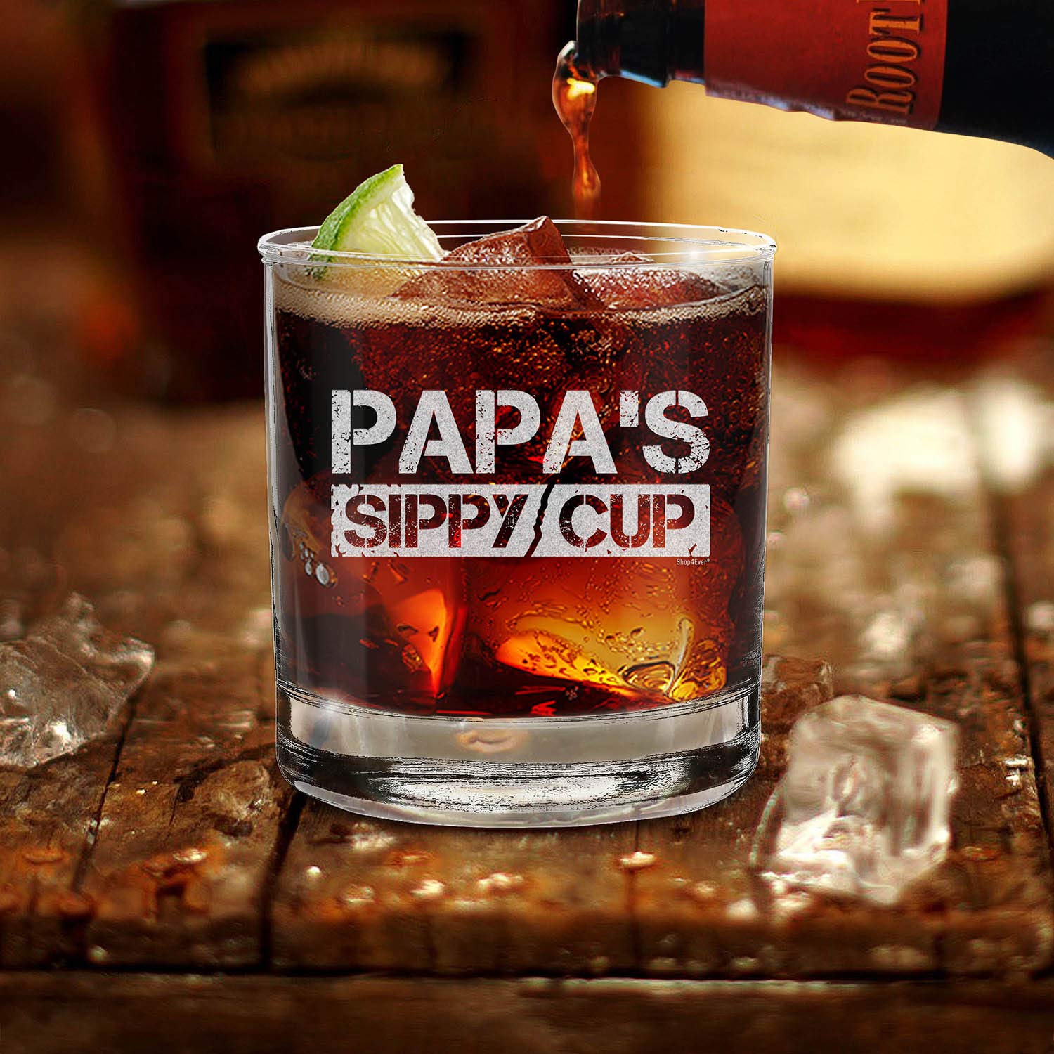 shop4ever® Papa's Sippy Cup Engraved Whiskey Glass Pregnancy Announcement for Grandpa Dad Glass
