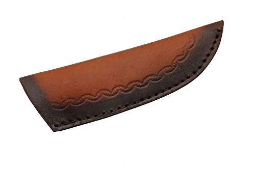 SZCO Supplies 8" Fixed Blade Full-Tang Bone/Horn Handle Upsweep Outdoor Hunting Skinner Knife with Sheath, White/Black