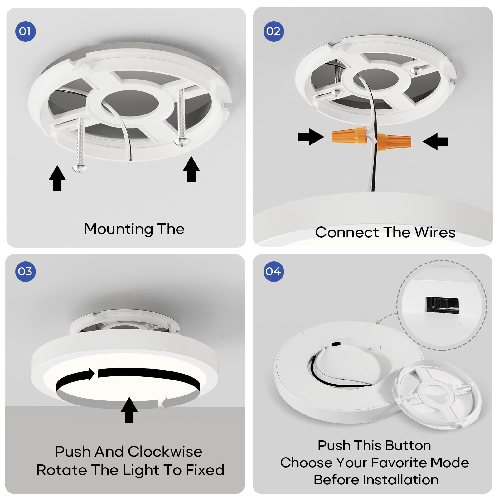 Omovoso Dimmable LED Flush Mount Ceiling Light Fixture,7 Inch Ultra-Thin Kitchen Lights Ceiling Flush Mount,15W Closet Light Fixture,3000K-6000K Low Profile Ceiling Light for Bedroom 2PC