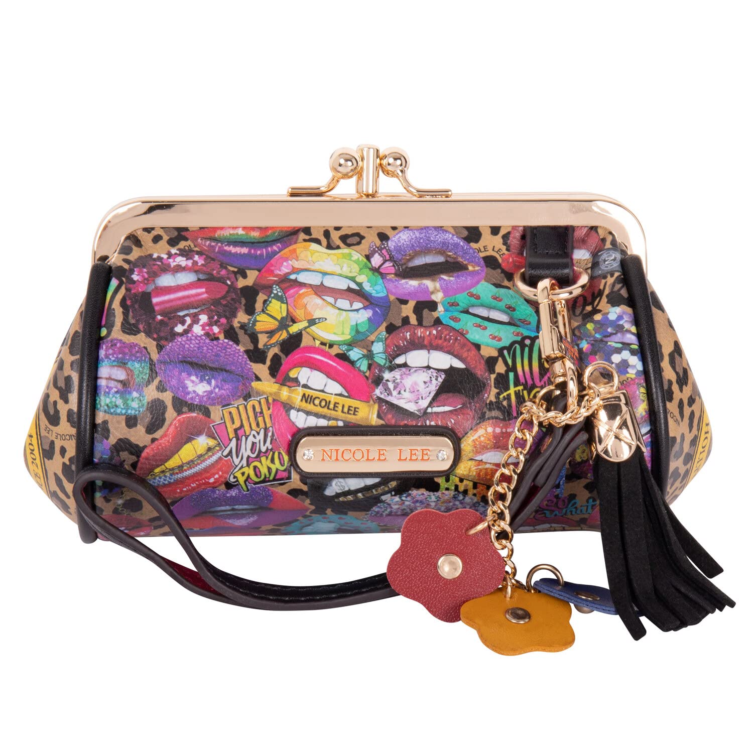 Nicole Lee Mini Kiss Lock Coin Purse Wristlet - All Emotion