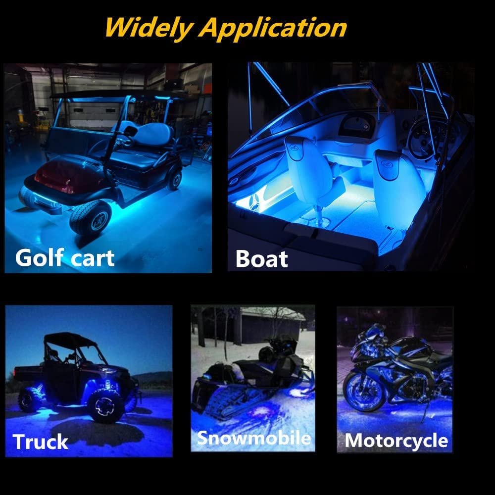 Vbakor 6 Pcs 12'' Boat Interior Lights 12V Marine Courtesy Light Strip, Super Bright 18 LEDs Boat Deck Transom Cockpit Navigation Light, Waterproof Marine Lights for Fishing Pontoon Yacht (Blue)