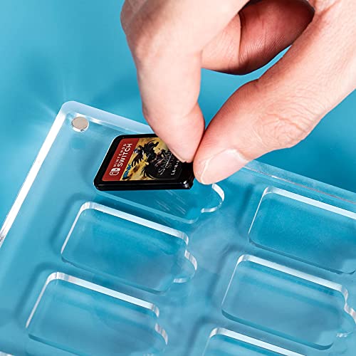 Switch Game Card Case - UPAFEXXI Game Card Storage Box Include 6 Game Card Slots Holders for Nintendo Switch NS NX, Transparent Display of Switch Game Card Cartridge