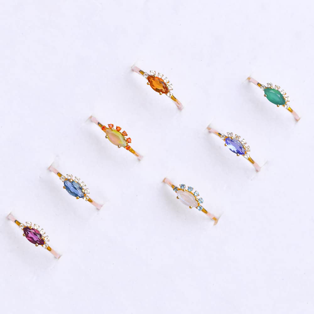 YoTreasure 0.50 Ct. Ethiopian Opal Orange Sapphire 10K Yellow Gold Wedding Ring