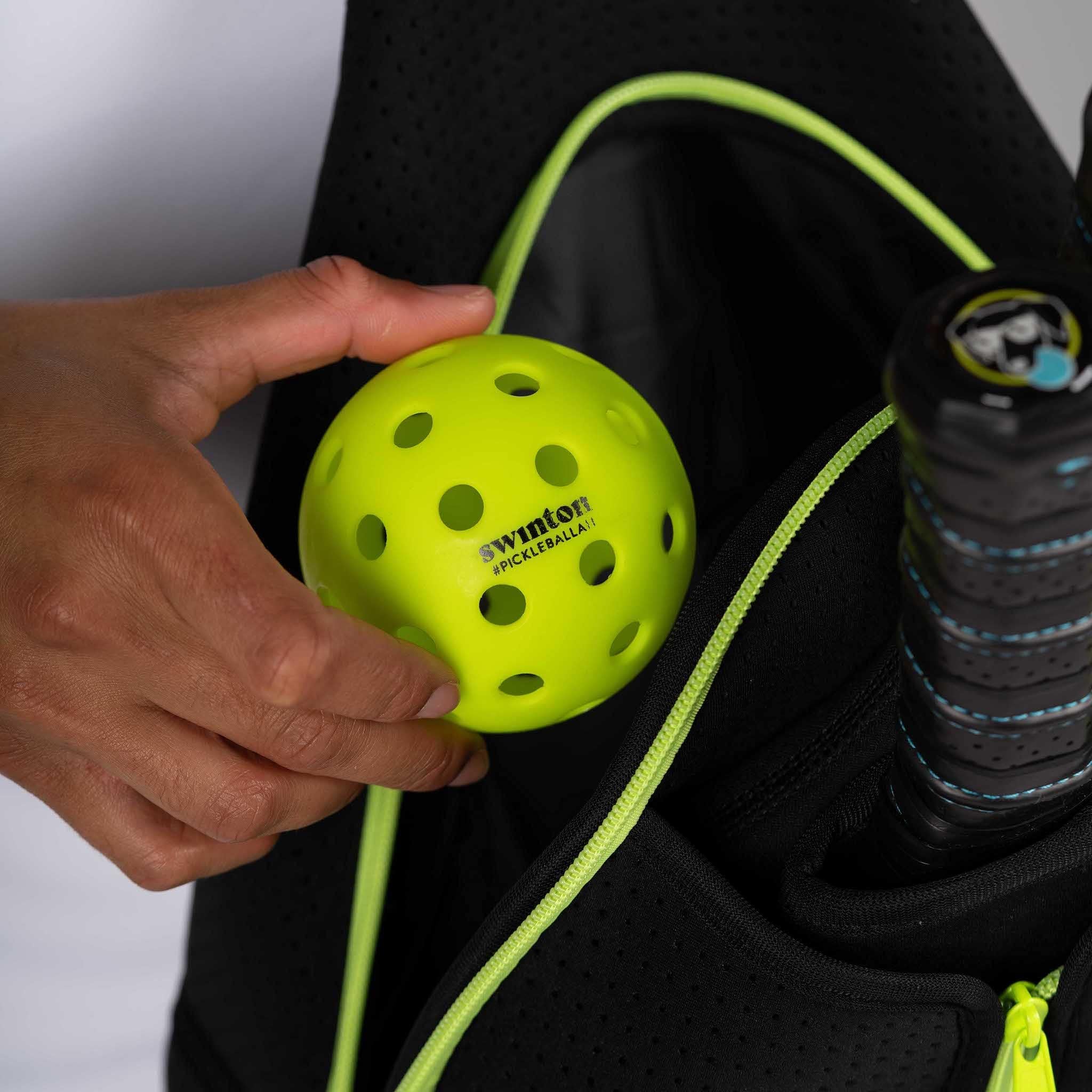 Swinton Pickleball Bag - Neoprene Sports Bag for Pickleball Paddles - Unisex Sling Style Pickleball Gift (Black)