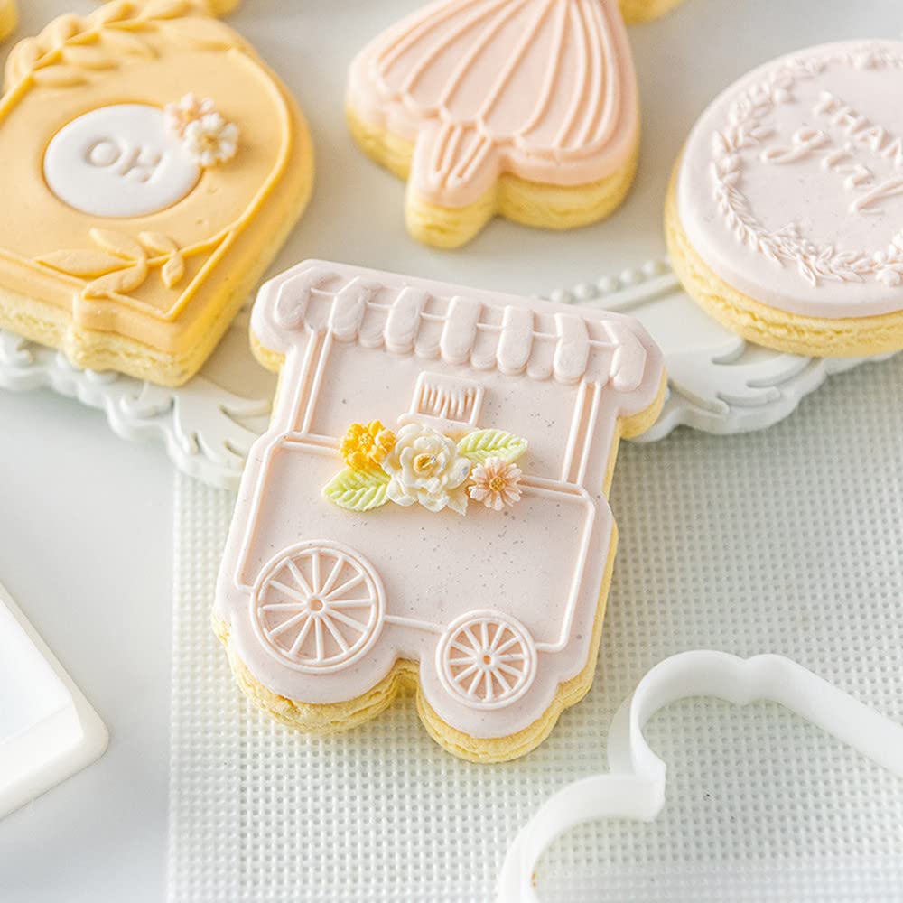 NANAICHE Premium Acrylic Cookie Mold Set with Laser-Engraved Designs - Durable and Versatile Baking Tools for Making Beautiful Cookies, Cakes, and More (princess)