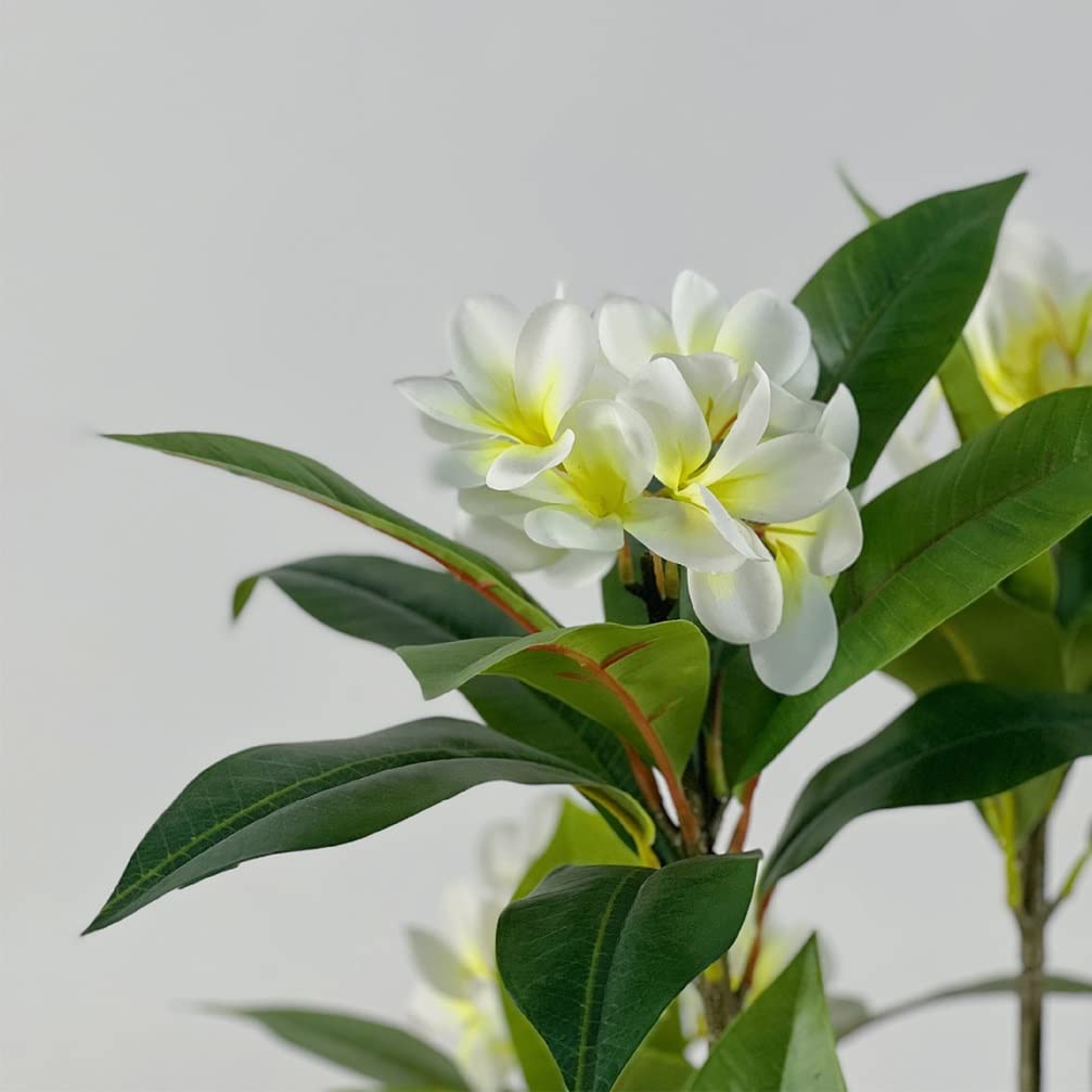Real Touch Lifelike Artificial Plumeria Frangipani Flower Tree Red/White Silk Plumeria Flowers for Wedding Party Decoration (Size : 150cm)