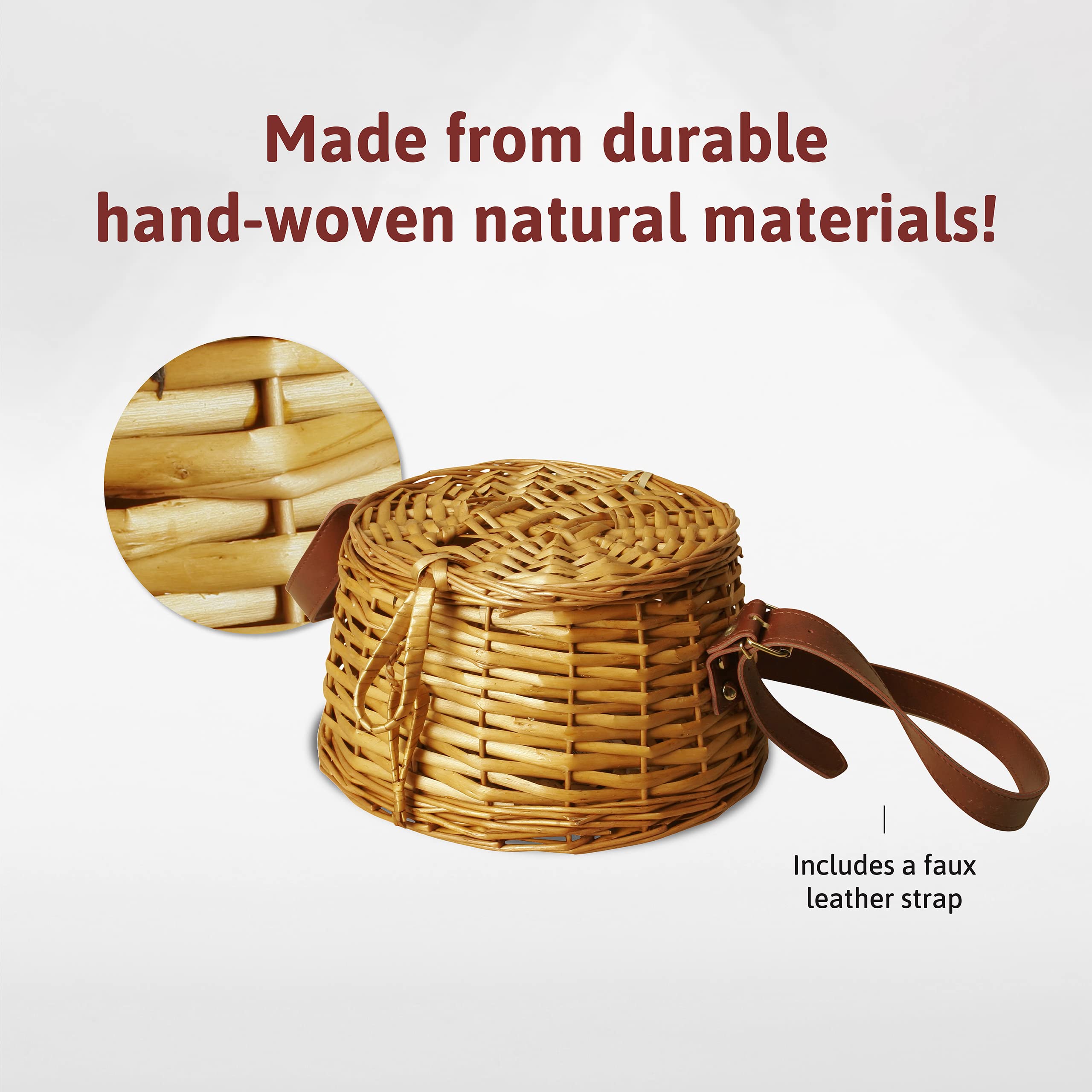 wald imports Willow Creel - Rattan Basket - Woven Baskets for Storage - Decorative Wicker Baskets