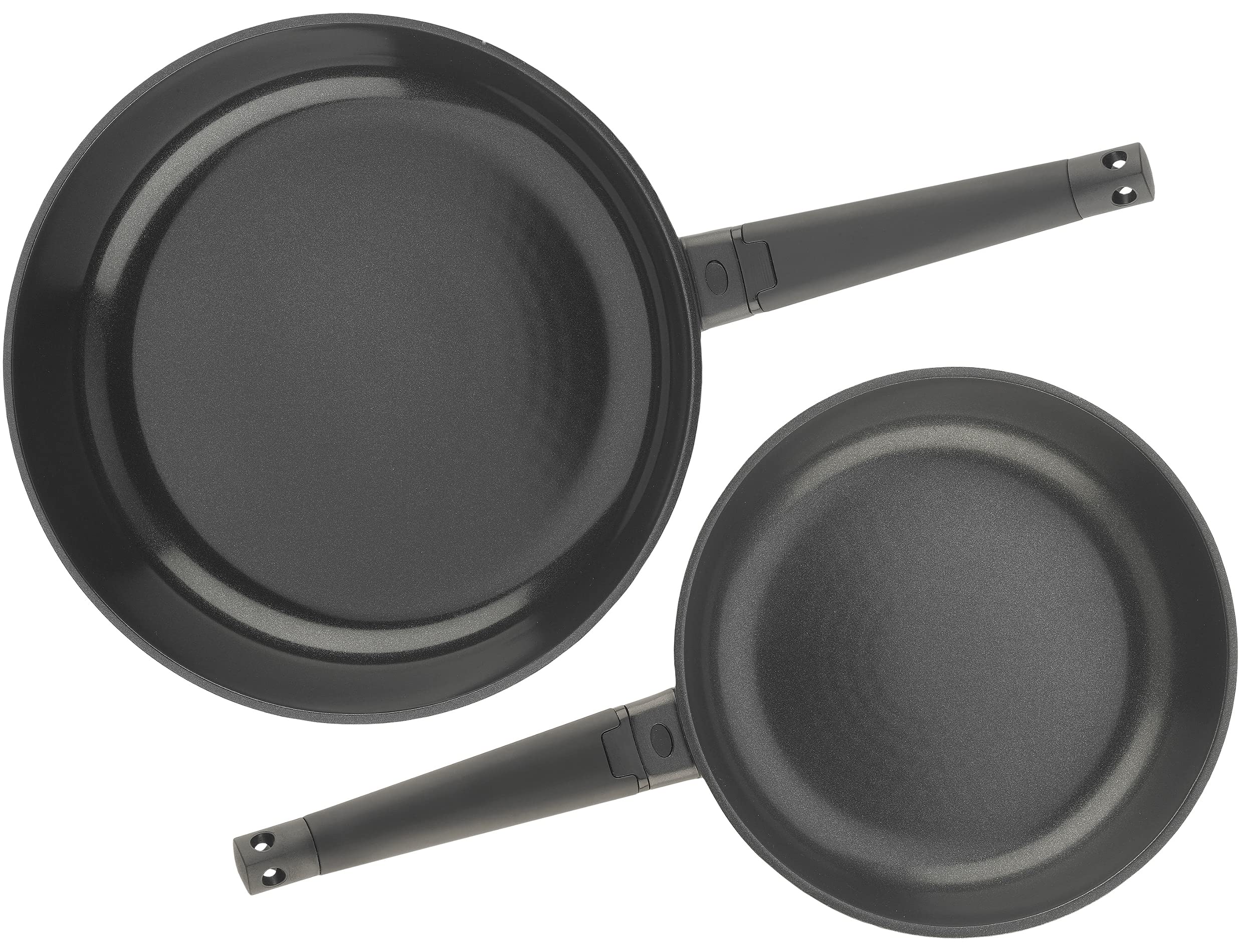 ZAVOR Noir 10 & 12 Inch Skillet Set - Premium Cast Aluminum with Titanium-based Nonstick Ceramic Coating & Removable Handles - Ultra Lightweight - Oven & Induction Ready | Noir Collection
