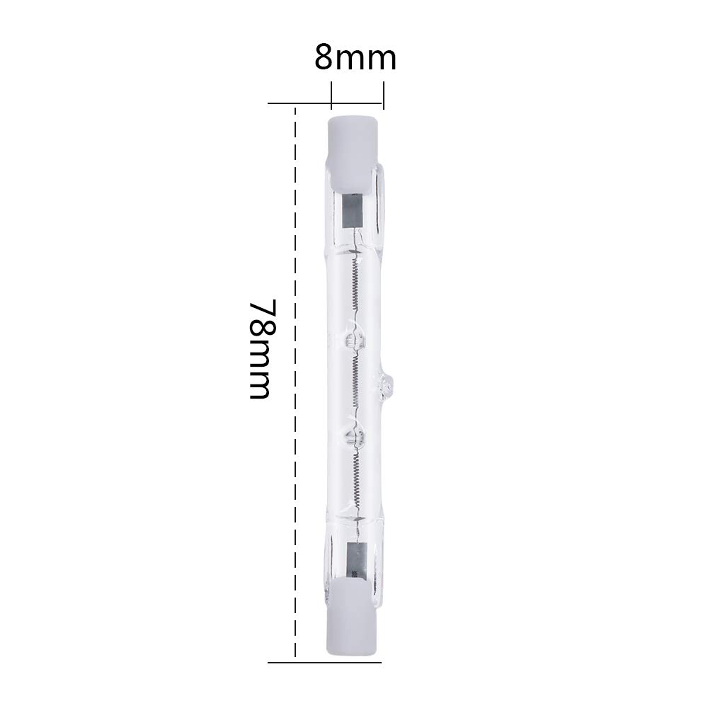 T3 100W R7S 78mm Halogen Bulb Dimmable 1050lm J-Type 120V Warm White R7S Base (5 Pack)…