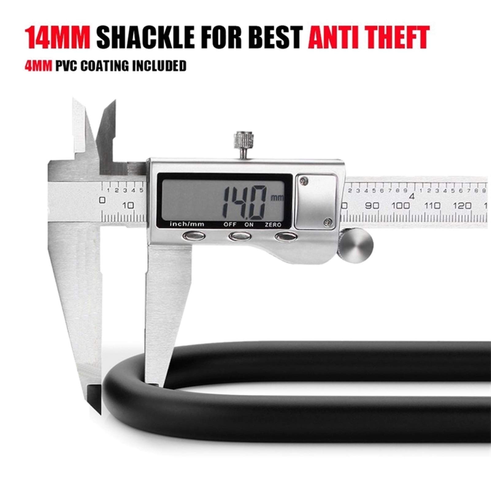 SXCLS Bike U-Lock Bicycles U Lock, Heavy Duty Bike Scooter Motorcycles Combination Lock Combo Gate Lock for Anti TheftBlack U-Lock (Color : Black)
