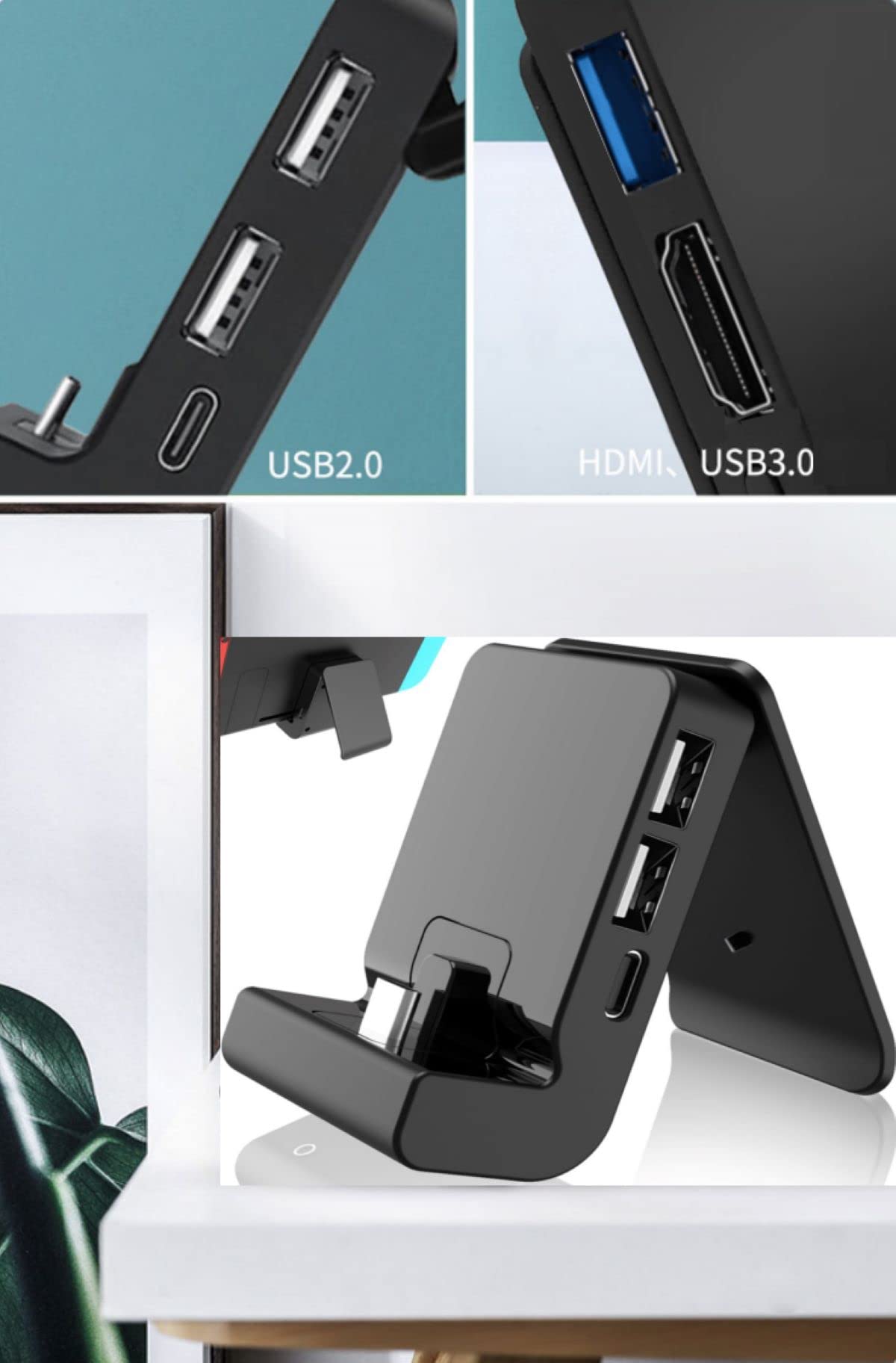 Switch Dock, Switch TV Docking Station for Nintendo,Switch OLED Dock, Portable Adjustable TV Charging Dock 4K HDMI USB 3.0 Port Replacement for Official Nintendo Switch and Newest OLED Model