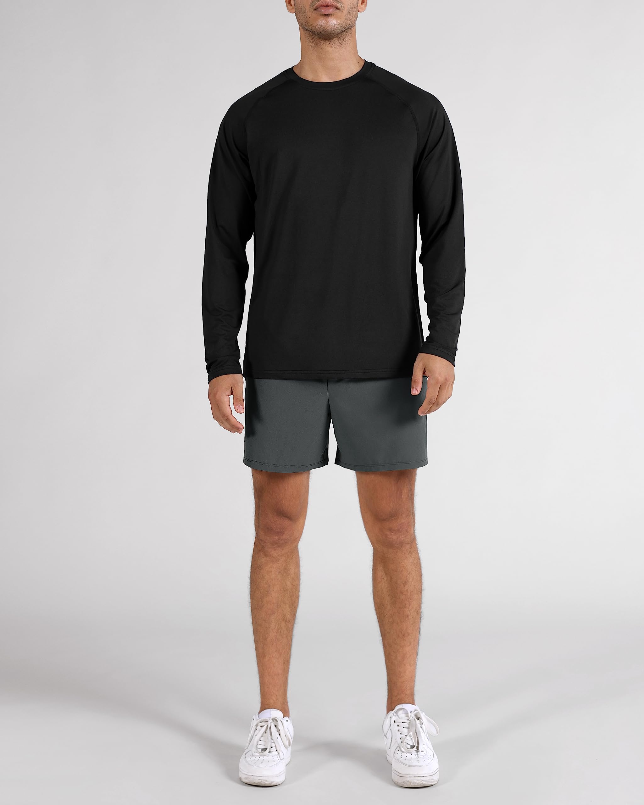 ODODOS Men's 2 Pack Athletic Shorts with Pockets 5" Quick Dry Lightweight Workout Gym Running Shorts, Black+Gray, X-Large