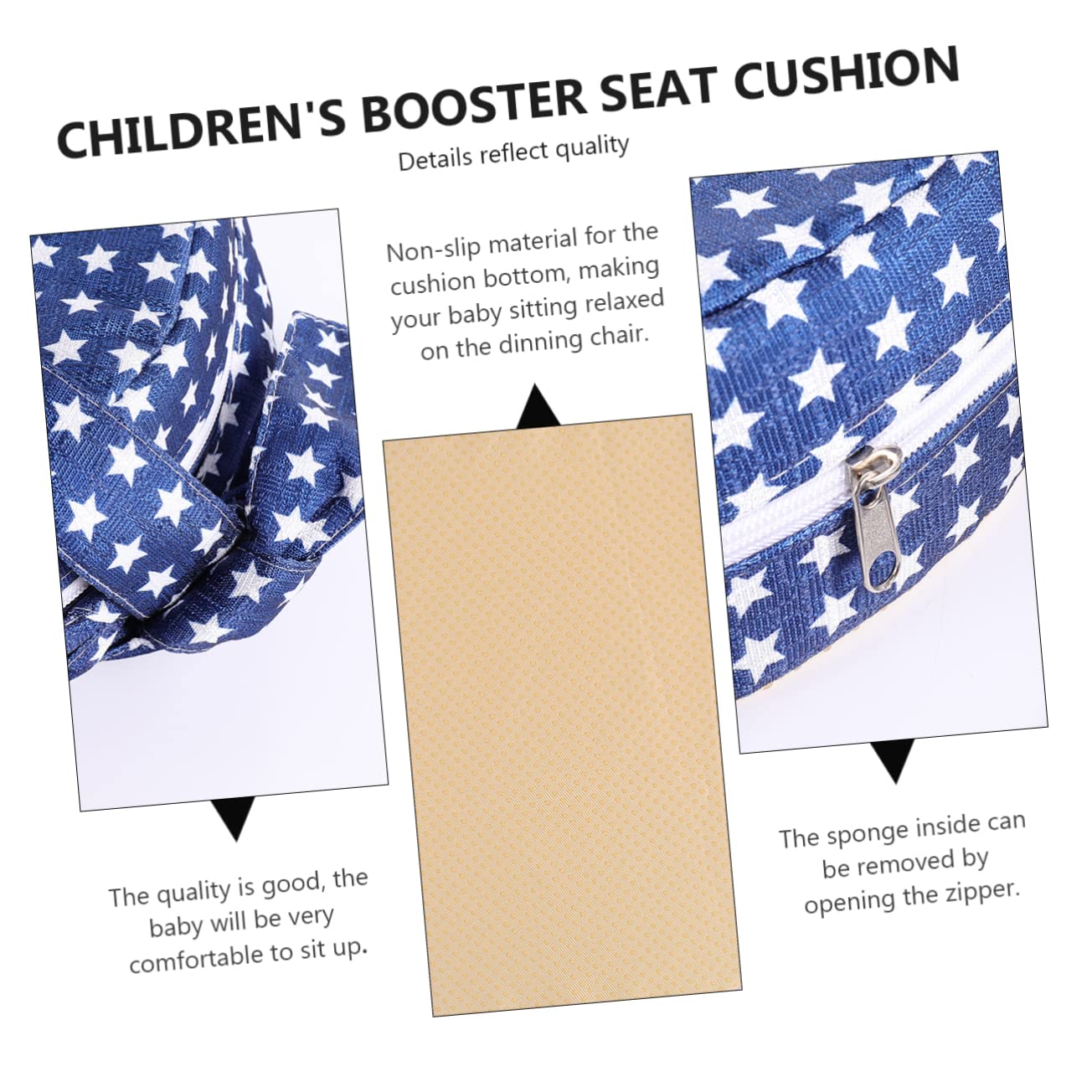 Toddmomy 2 Pcs Height Increasing Seat Cushion Mat Cotton Fabric (Filler: High-Density Sponge) Baby Washable
