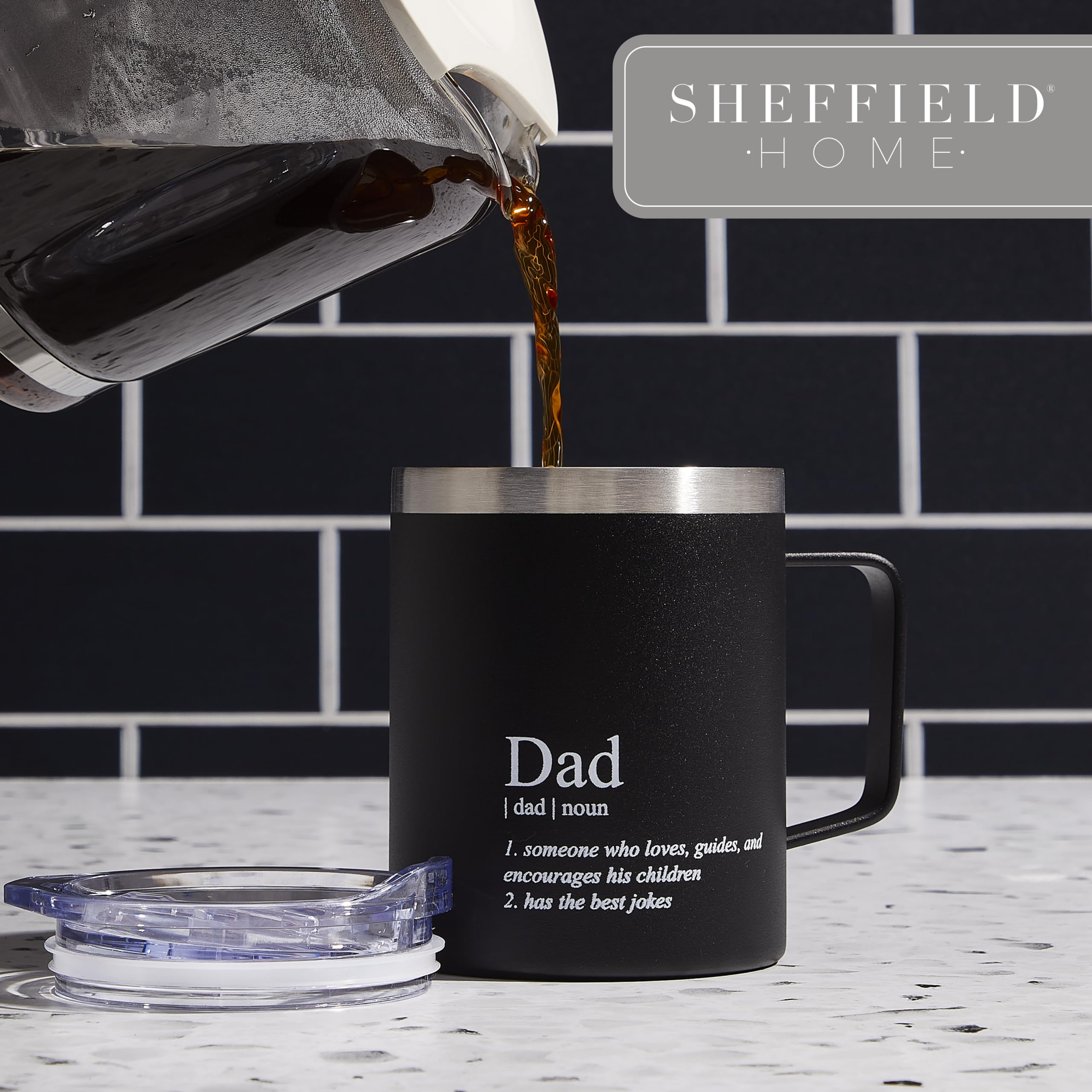 Sheffield Home Love You and Love you More Coffee Mug Set- White and Pink Ceramic Couples Coffee Cups- Cute Set of 2 (14 oz Each) Engagement Mugs for Couples