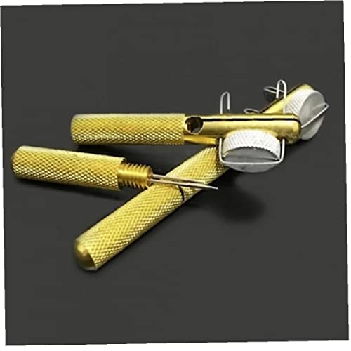 TOSSPER 1pc Fishing Line Knot Tying Tool Metal Fishing Hook Double-Headed Needle Knots Tier Fish Hook Tool Fishing Accessories, Gold