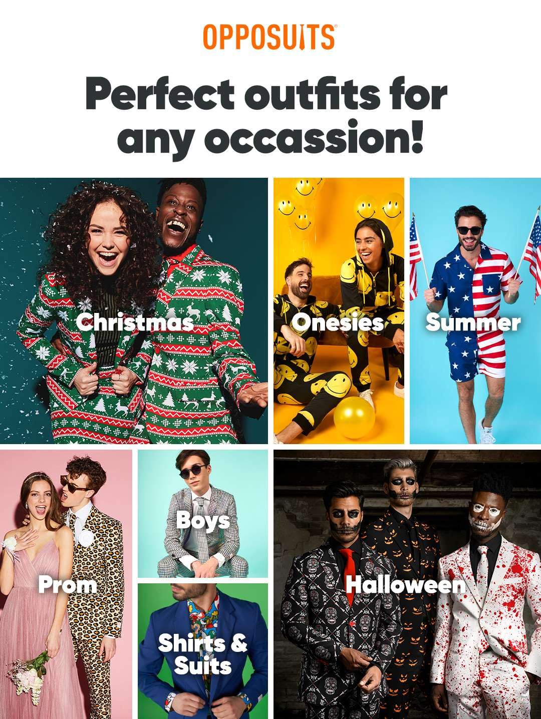 Opposuits Men's Formal Outfit - Premium Tuxedo Suit - Slim Fit - Black - includes Blazer, Pants and Bow Tie