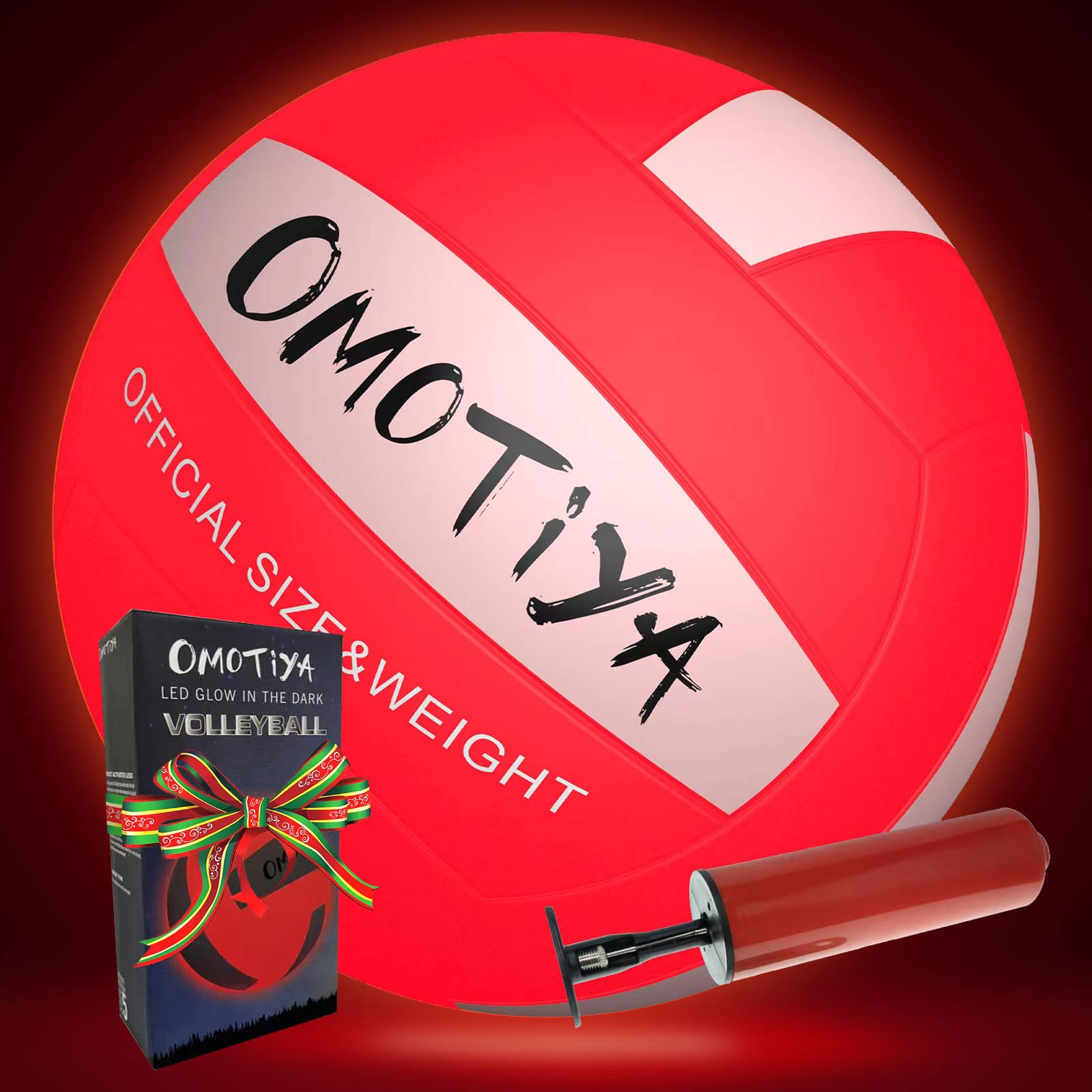 OMOTIYA Glow in The Dark Volleyball, LED Light Up Volleyball, Outdoor Volleyball Gifts for Boys and Girls, Night Glowing Ball, Soft Volleyballs Gifts Ideas for Age 8, 9, 10, 11, 12, 13+ Kids Teens