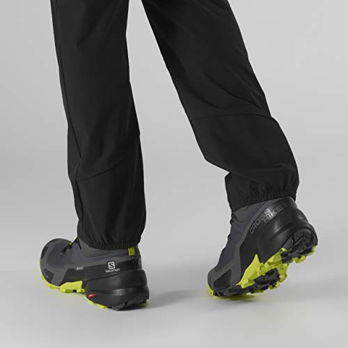 Salomon Cross MID Gore-TEX Hiking Boots for Men, Magnet/Black/Lime Punch, 11