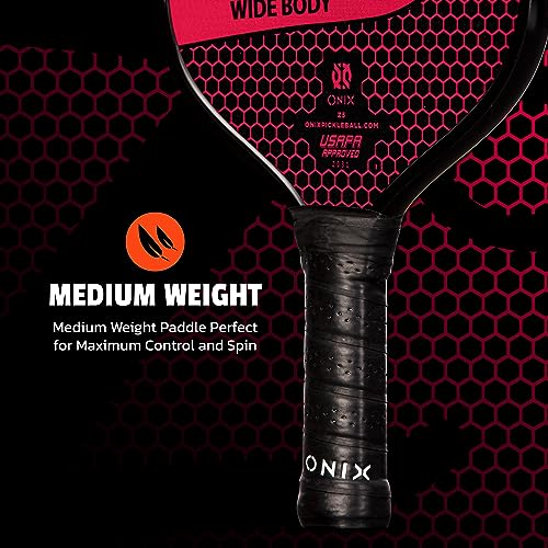 ONIX Graphite Z5 Pickleball Paddle (Graphite Carbon Fiber Face with Rough Texture Surface, Cushion Comfort Grip and Nomex Honeycomb Core for Touch, Control, and Power), Pink