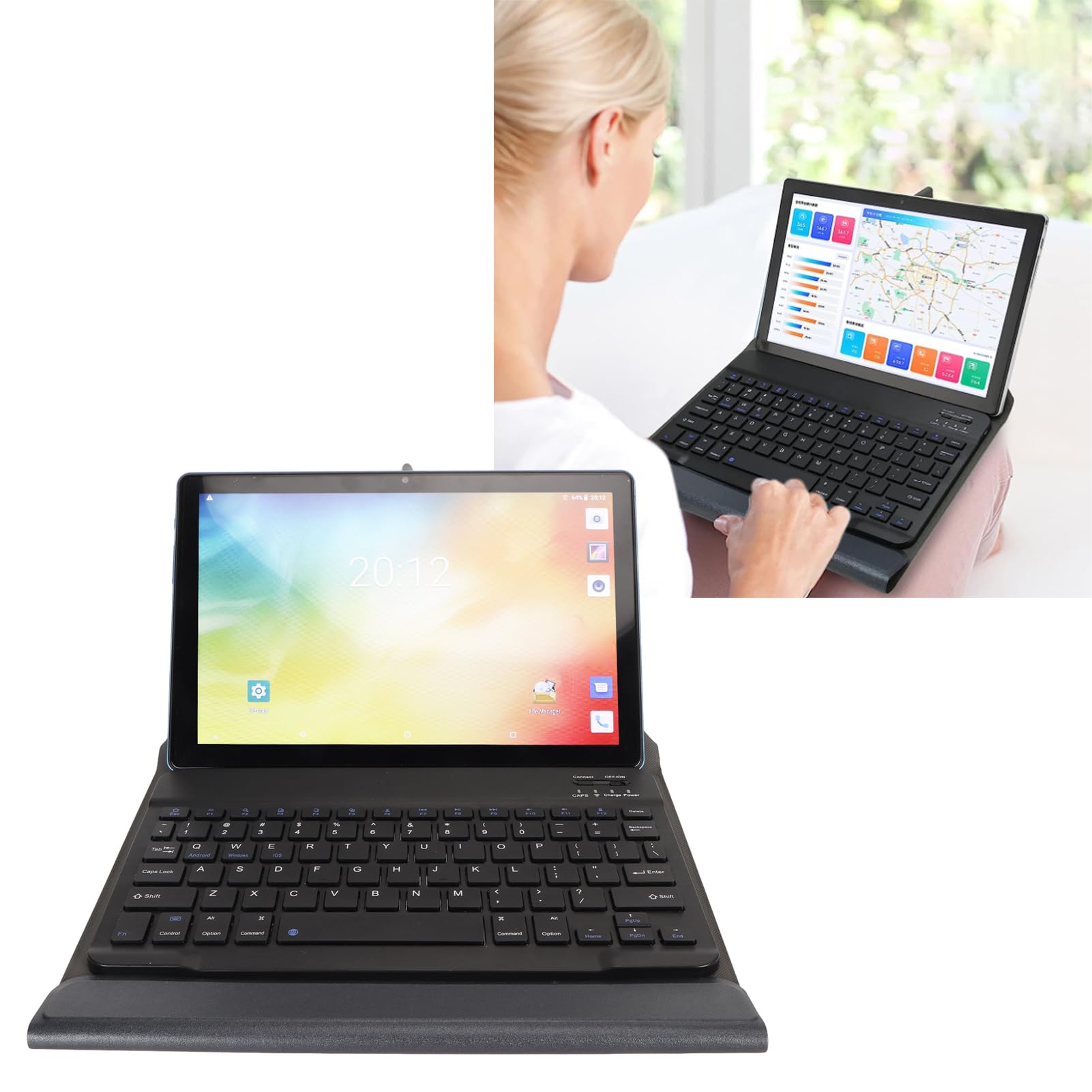 SHYEKYO Computer Tablet 5.0 100 to 240V Dual Camera 2 in 1 HD Tablet for Office (#1)