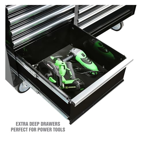 OEMTOOLS 24738 57 Inch Chest and Cabinet Set, Tool Cabinet Chest, Rollaway Tool Chests With Wheels and Drawers, Mechanic Tool Cabinet