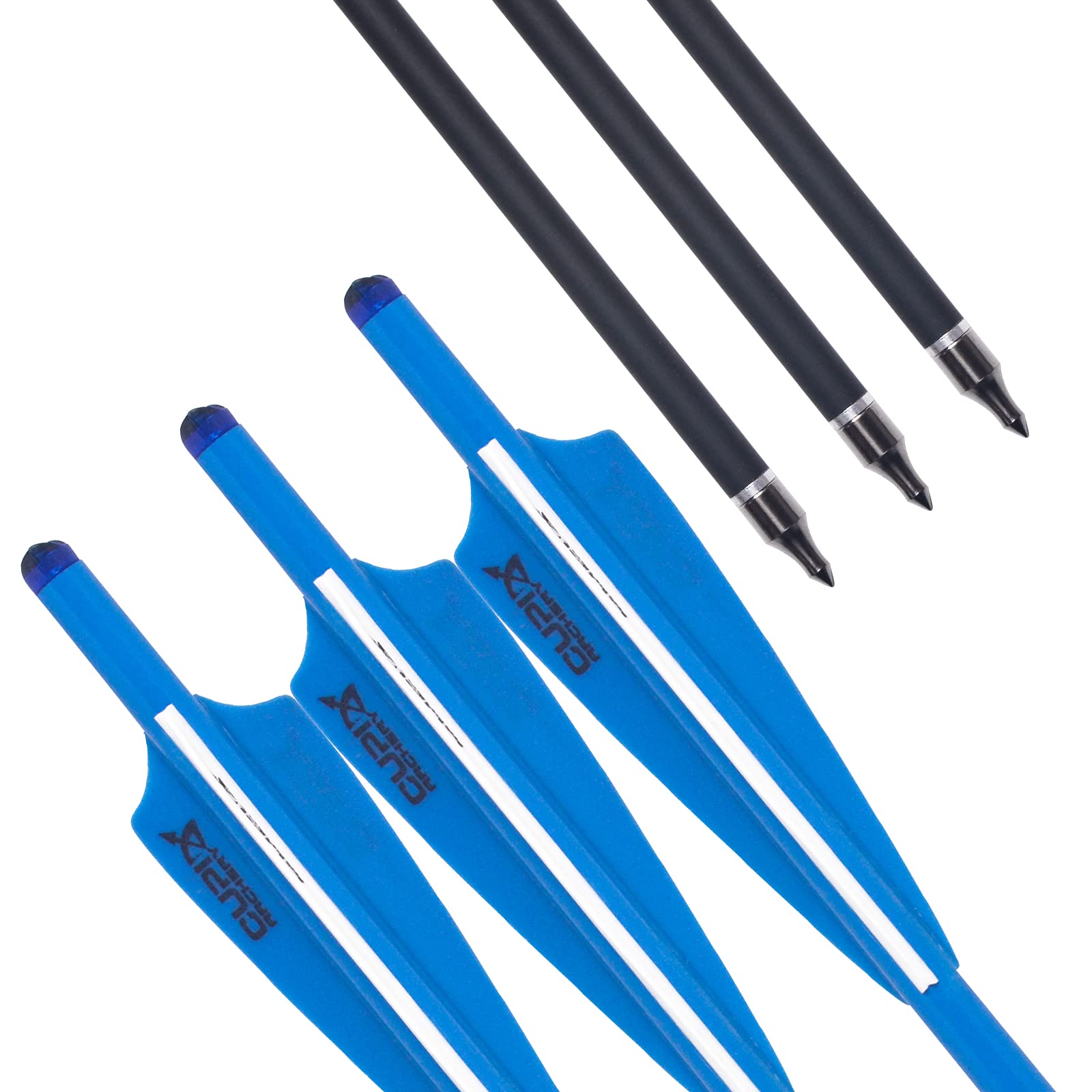 SXSZY Crossbow Bolts 20 Inch ,Carbon for Hunting Archery Arrows with 12 Pack and 6Pcs Broadheads and 4" Vanes