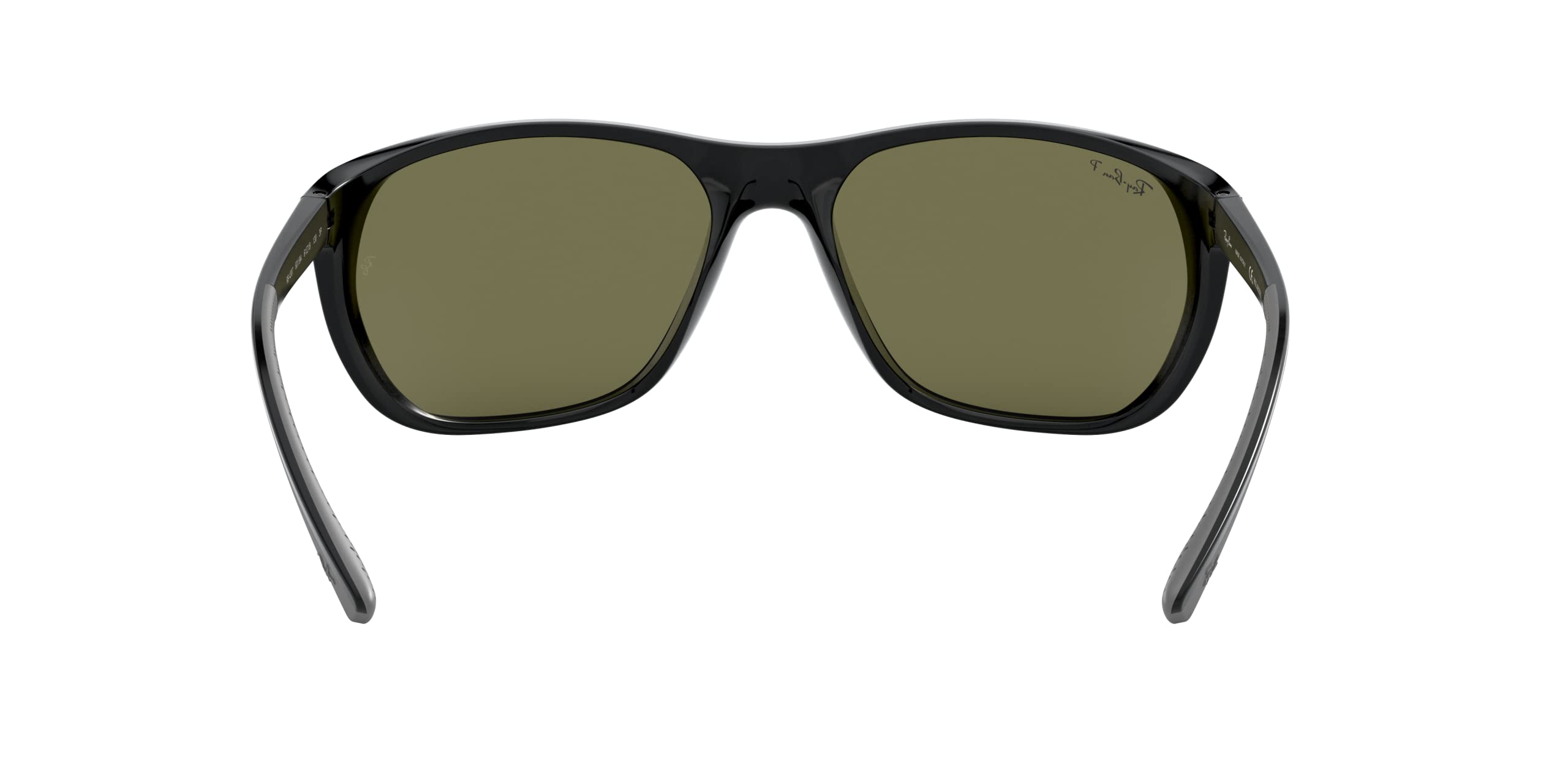 Ray-Ban Men's Rb4307 Square Sunglasses, Black/Polarized Green, 61 mm