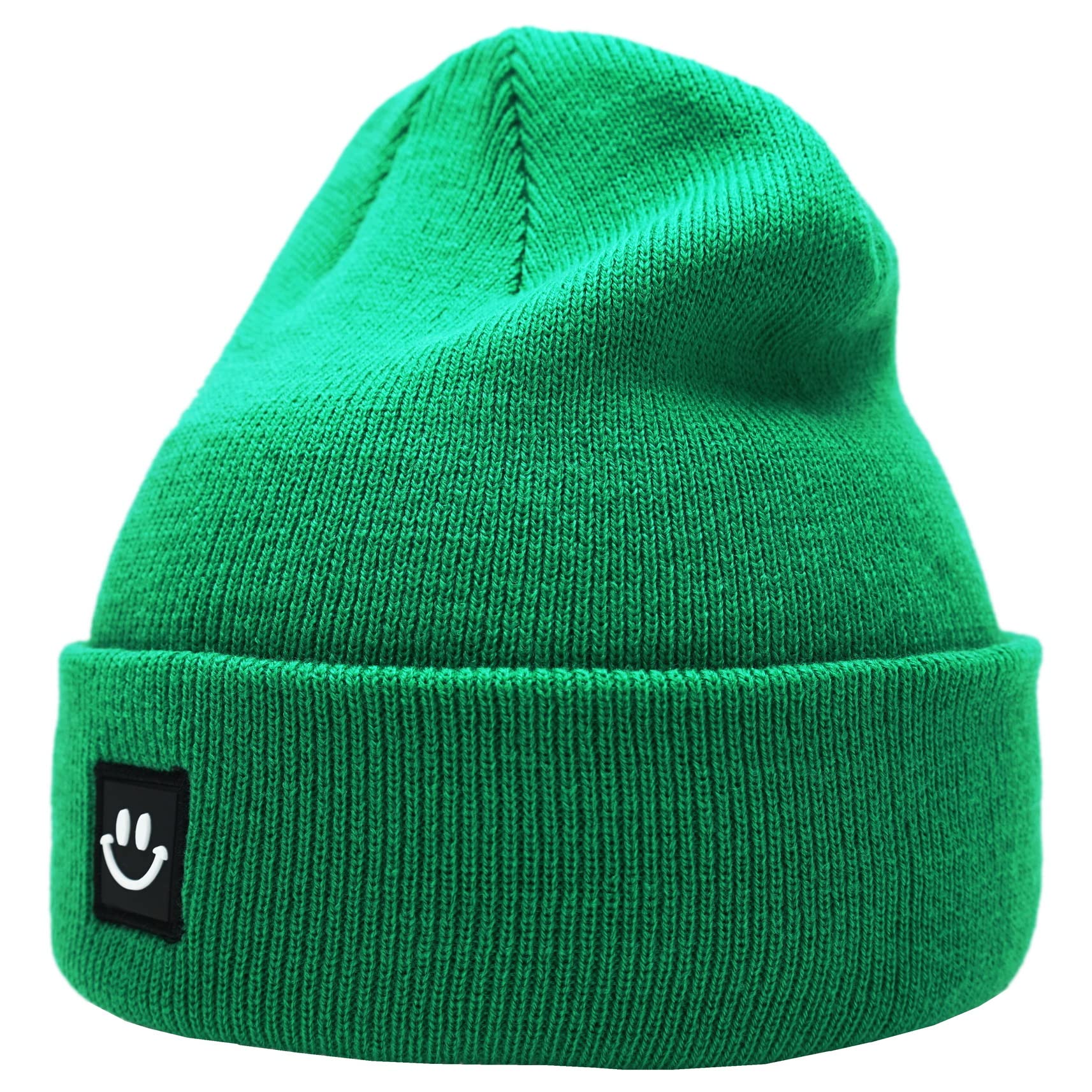 Vashion Knit Cuffed Beanie Hat for Men Women Kelly Green Beanie