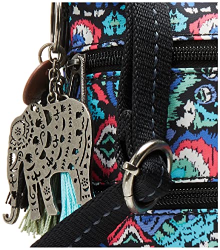 Sakroots Women's Bag in Eco-Twill, Multifunctional Purse with Adjustable Strap & Zipper Pockets, Sustainable & Durable Design, Multi Ikat World