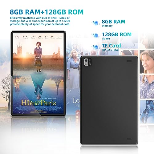 SGIN Tablet 10.1 inch, Android 12 Tablets with Octa Core Processor, 8GB RAM+128GB ROM, 512GB TF Card Expansion, 6000mAh, Dual Band WiFi, Bluetooth5.0, Tablet PC with 5MP+8MP Camera