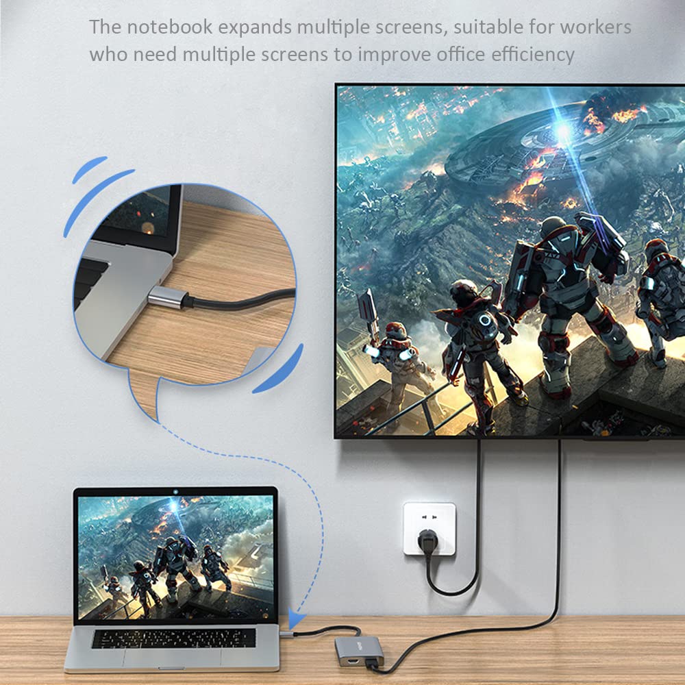 WJESOG USB 3.0 to Dual HDMI Adapter (MST) Both Windows and Mac OS Systems can Support mirroring and Expansion Mode, Compatible with M1 chip