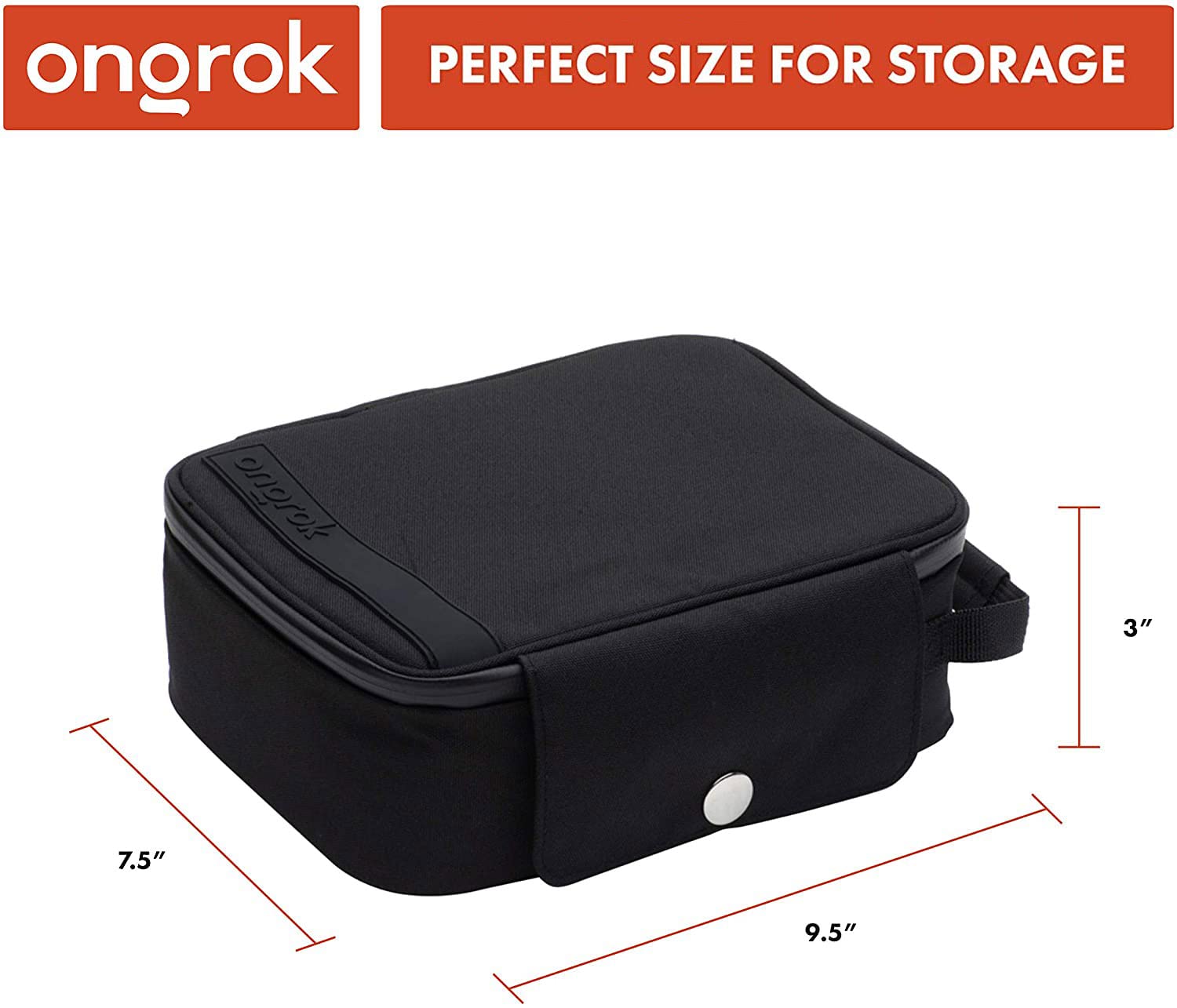 ONGROK Extra Large Lock Bag (9 x 8 x 3.5), Locking Case with Carbon Technology, Box Comes with Bonus Glass Jar