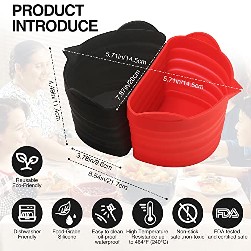 Transform Cooking with Blue+Grey Eco-Friendly Silicone Slow Cooker Divider Inserts - Non-Stick, Dishwasher Safe! Fits 6-8 Quart Brands