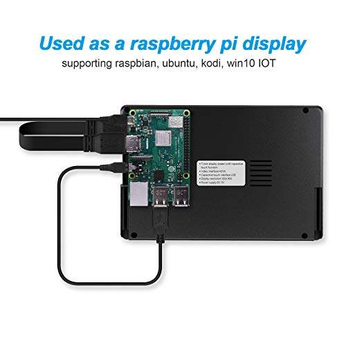 Quima Raspberry Pi Touch Screen 7 Inch Display Monitor 1024X600 LCD TFT HDMI with Protective Case for Raspberry Pi 4 3 2 1 Model B B+ A