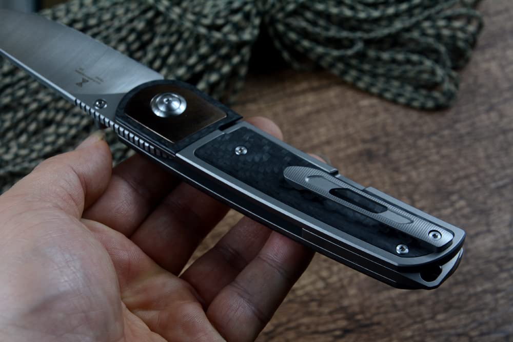 TwoSun TS342 Folding Knife Gentleman D2 Satin Blade TC4 Handle Outdoor Camping Hunting