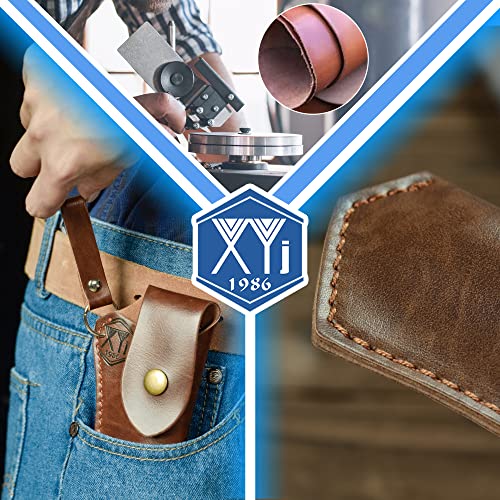 XYJ 2pcs/set Leather Knife Sheath For Camping Folding Knives Carry Knife Edge Guard Knife Cover Sleeves Universal Knife Holster Pocket Knife Case